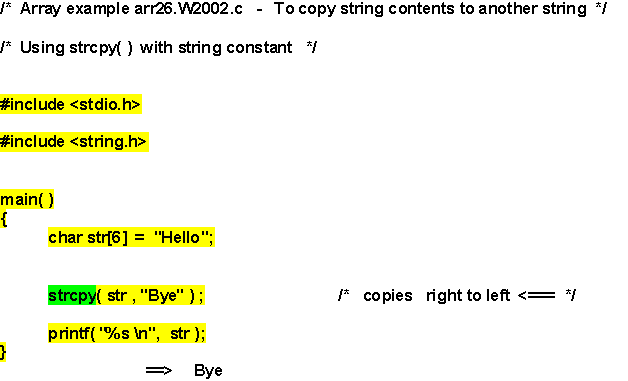 Note 7.16.3: Copy String Using strcpy 2 Example 26