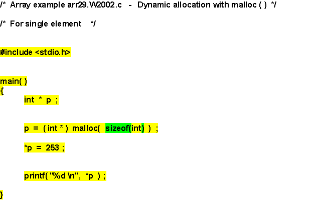 Note 7.19.2: Dynamic Allocation of Memory - malloc() and calloc ...