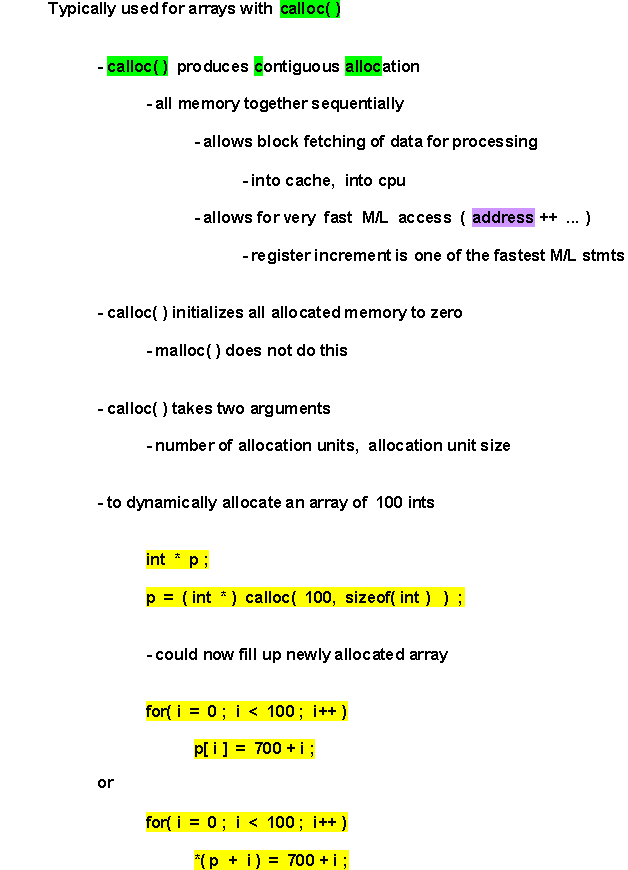 Note 7.19.4: Dynamic Allocation of Memory - malloc() and calloc ...