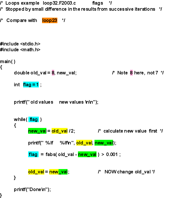 Note 5.23: Flag Set from Successive Iteration Value Comparison Example 32