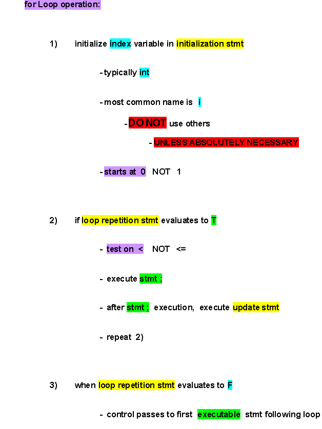 Note 5.2.1: For Loop Operation