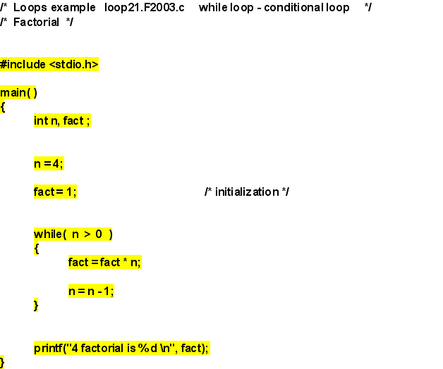 Note 5.16: While Factorial Algorithm - Product Loop Example 21