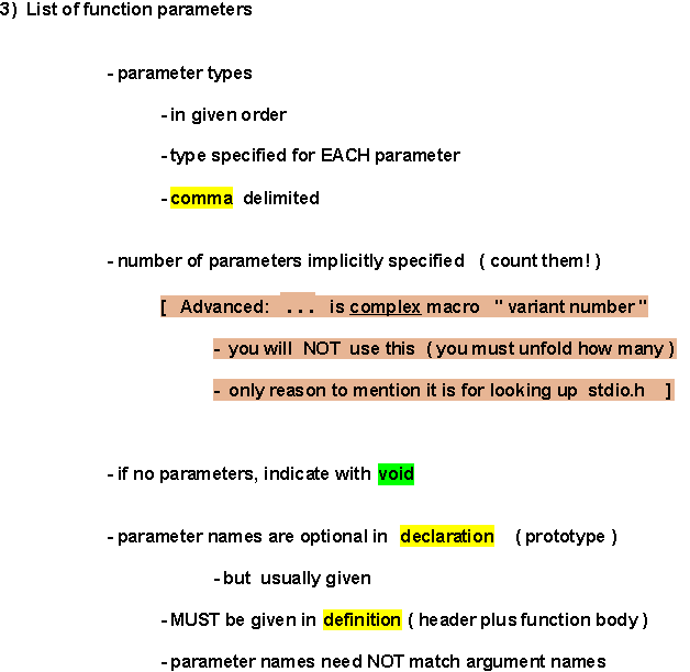 Note 6.4: Parameter Lists